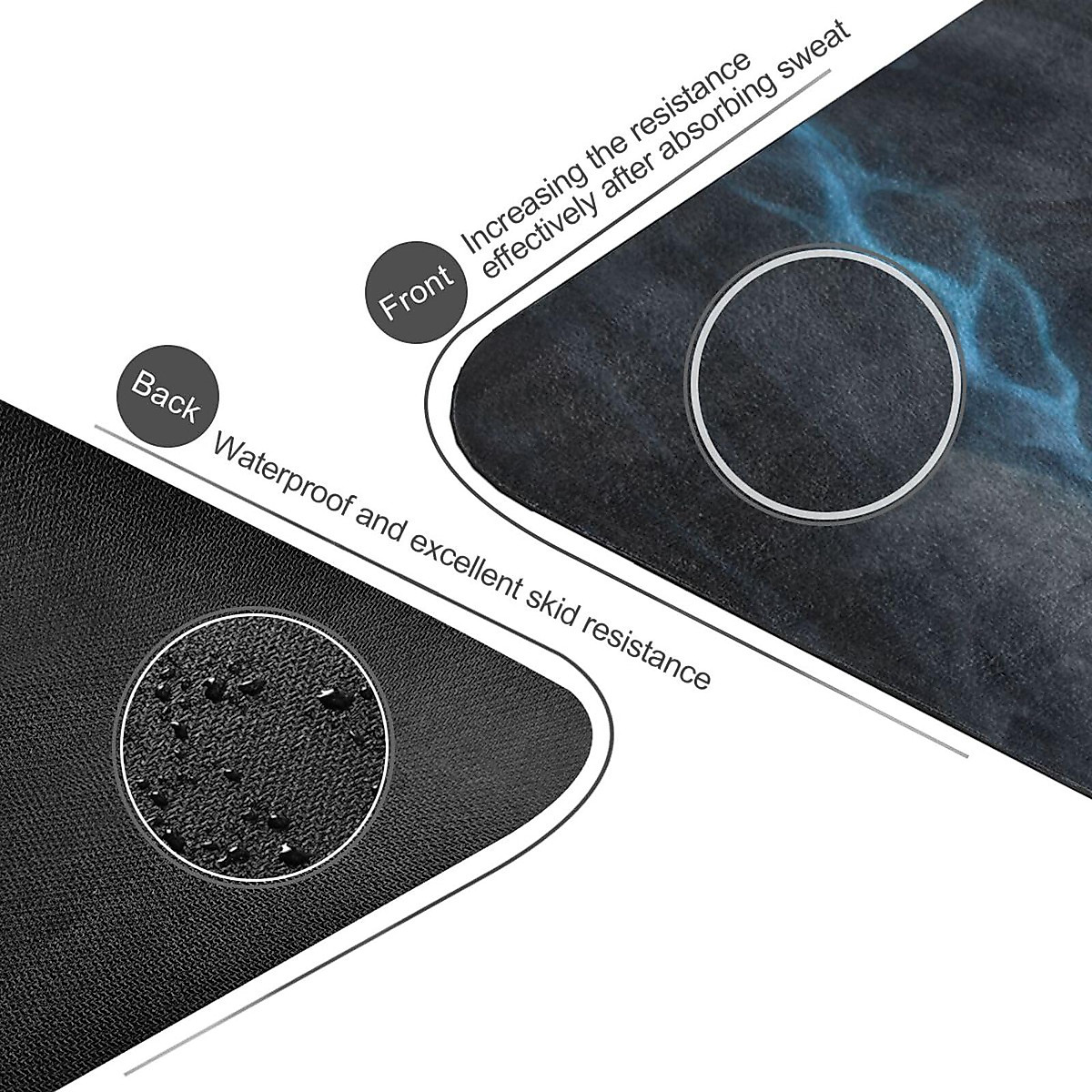 GOODOLD Blue Eyes Dragon Yoga Mat, 71 x 26 Inch Non-slip Yoga Mats Folding Travel Exercise Mat Indoor Outdoor Gym Pilates with Storage Bag for Women Men