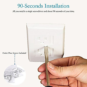 Baby Safety Self-Closing Electrical Outlet Covers | Alternative To Wall Socket Plugs Plate for Child Proofing | Automatic Sliding Guards Kit | House & Kitchen Protection Kit | BPA Free - 12Pack, White