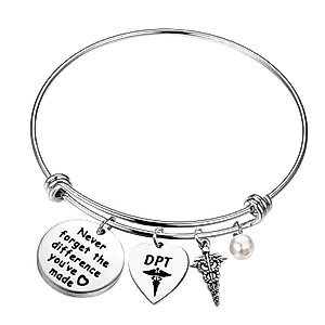 WSNANG DPT Bracelet Doctor of Physical Therapy Graduation Gift Never Forget The Difference You've Made DPT Graduate Gift (DPT Difference BR)