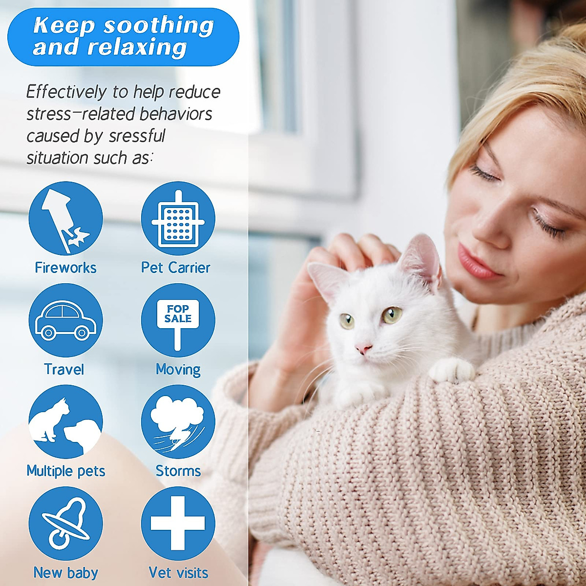 BBDYOY Cat Calming Collar 2 Pack Pheromone Calm Anxiety Collar for Cats and Kittens Stress Reliever Relaxing Comfortable Collar Breakaway Design Gray/Black