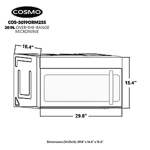 COSMO COS-3019ORM2SS Over the Range Microwave Oven with 1.9 cu. ft. Capacity, 1000W