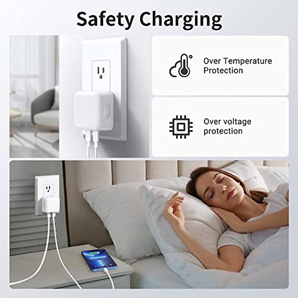 iPhone Fast Charger, 40W Super Dual USB C Wall Charger [MFi Certified] Double Port Apple USB C Charger with USB C to Lightning Cable and USB C to C Cable for iPhone 14 13 12 11 Pro Max Mini Pro iPad