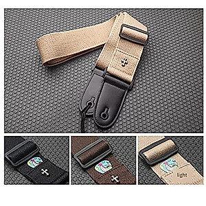 H&Z Simple Guitar Strap Acoustic Folk Guitar Belt Straps Vintage Cross Personality Guitar Straps Pick Pocket Guitar Accessories (black)