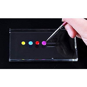 Pro Nail Art Painting Color Toning Glass Board Makeup Palette Eyelash Extension Adhesive Glue Pallet Glass Palette Stand（2 x 4 Inch ）