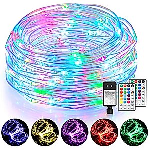 Mlambert 99Ft LED Rope Lights Outdoor, 16 Colors RGB Remote Control Fairy String Lights Plug in with 300 LEDs, Waterproof, Super Durable for Bedroom Patio Halloween Christmas Tree Garden Yard Decor