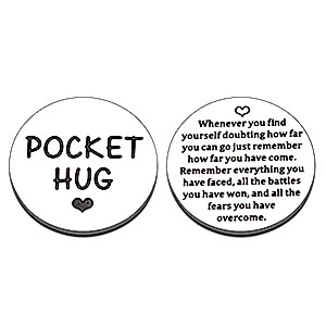 Pocket Hug Token Recovery Gifts for Women Men, Inspirational Sobriety Gifts for Women Men, Long Distance Relationship Christmas Gifts for Friends Cancer Gifts, Stocking Stuffers for Teens Boys Girls