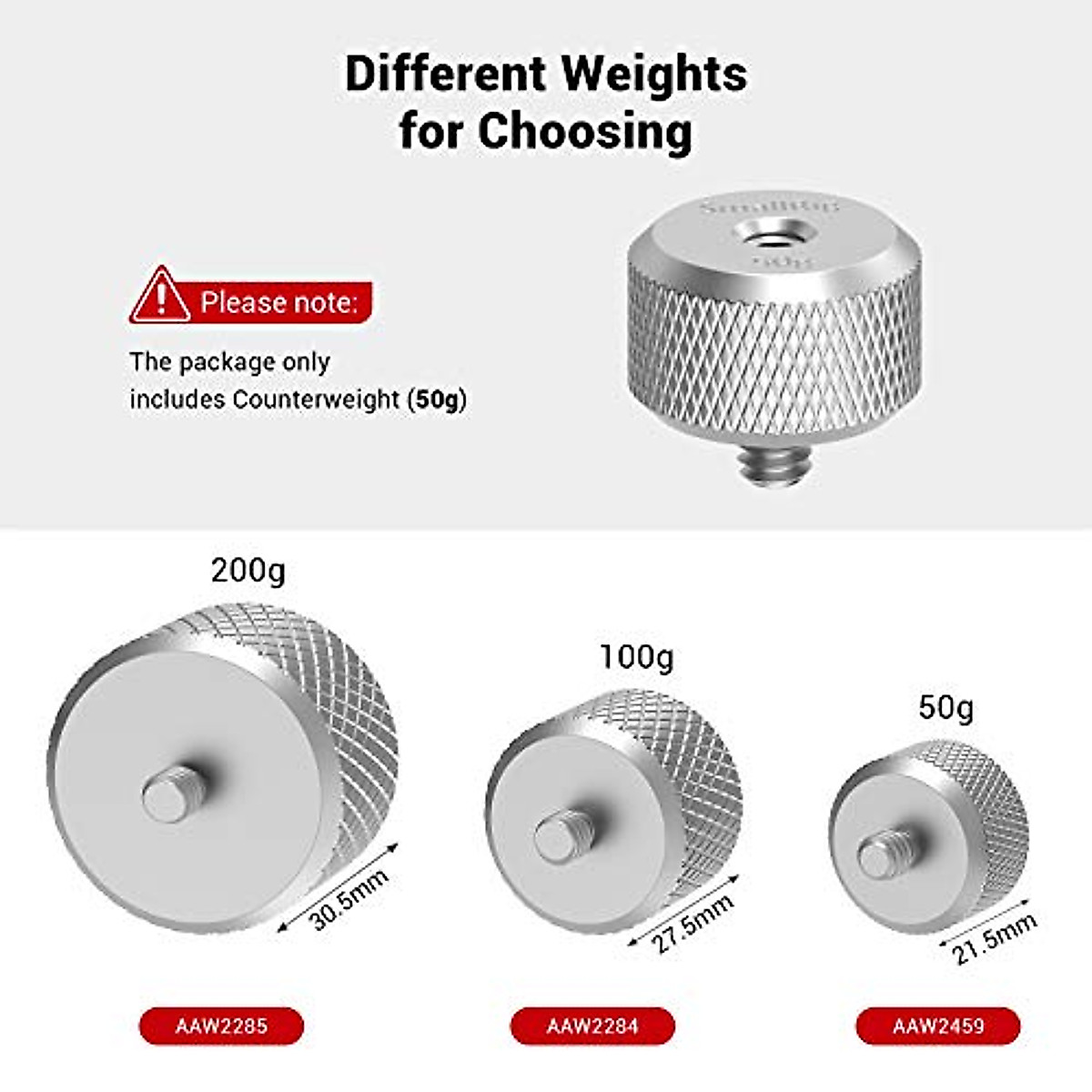 SMALLRIG Counterweight Kit Compatible with DJI RS2/RSC2/RS 3/RS 3 Pro and Zhiyun Crane 2S/3S/Weebill S and Moza Air 2/AirCross 2 Gimbal Stabilizers - 3125