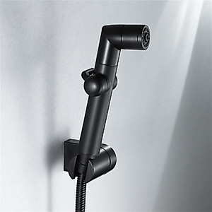 Bidet Sprayer for Toilet, Stainless Steel Handheld Bidet Toilet Sprayer Set with Hose, Easy Install, Perfect for Personal Hygiene,Black (Color : Black with Angle Valve)