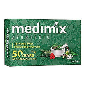 Medimix Herbal Handmade Ayurvedic Classic 18 Herb Soap for Healthy and Clear Skin (125 g)