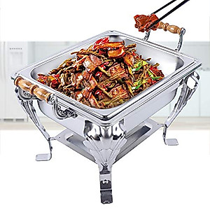 Chafing Dish Buffet Set,Stainless Steel Warming Container,Chafing Dish Food Warmer Food Insulation Display Stand,Rectangular Buffet Server Pan,European Style Classic for Caterings Parties,Wedding