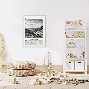 Mount Baker Print Black and White, Mount Baker Wall Art, Mount Baker Poster, Mount Baker Photo, Mount Baker Map, Mount Baker Wall Decor, USA