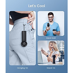 2024 Upgrade High-Speed（15,000 RPM） Portable Handheld Turbo Fan 6000mAh Personal Mini Fan, 4 Speeds USB Rechargeable Powerful Desk Fan for Men Women Kids Gifts, Travel Outdoor Home Essential