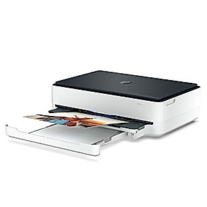 HP Envy 6075 Wireless All-in-One Color Inkjet Printer, White/Black - Print Scan Copy - 10 ppm, 4800 x 1200 dpi, Auto 2-Sided Printing, Borderless Printing, Bluetooth, USB