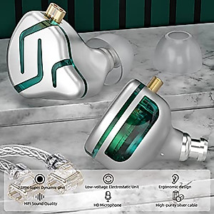 KZ ZES electrostatic Dynamic Hybrid Technology 3.5 mm Earphones Wired Earphones with Microphone IEM bass Earbuds in Ear Headset zes kz IEM (with mic)