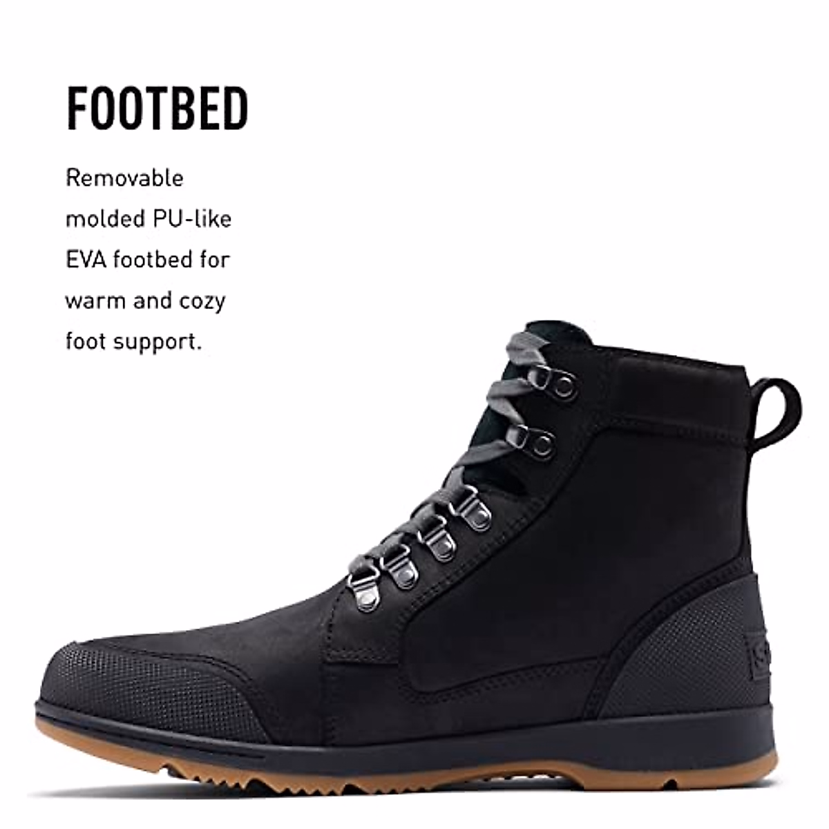 Sorel Men's Ankeny II Mid Waterproof Boot - Black, Coal - Size 9