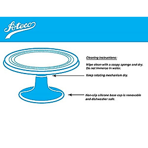 Ateco Revolving Cake Decorating Stand, 615 12" Round, Aluminum Base, White