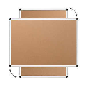 VIZ-PRO Cork Notice Board, 48 X 36 Inches, Silver Aluminium Frame