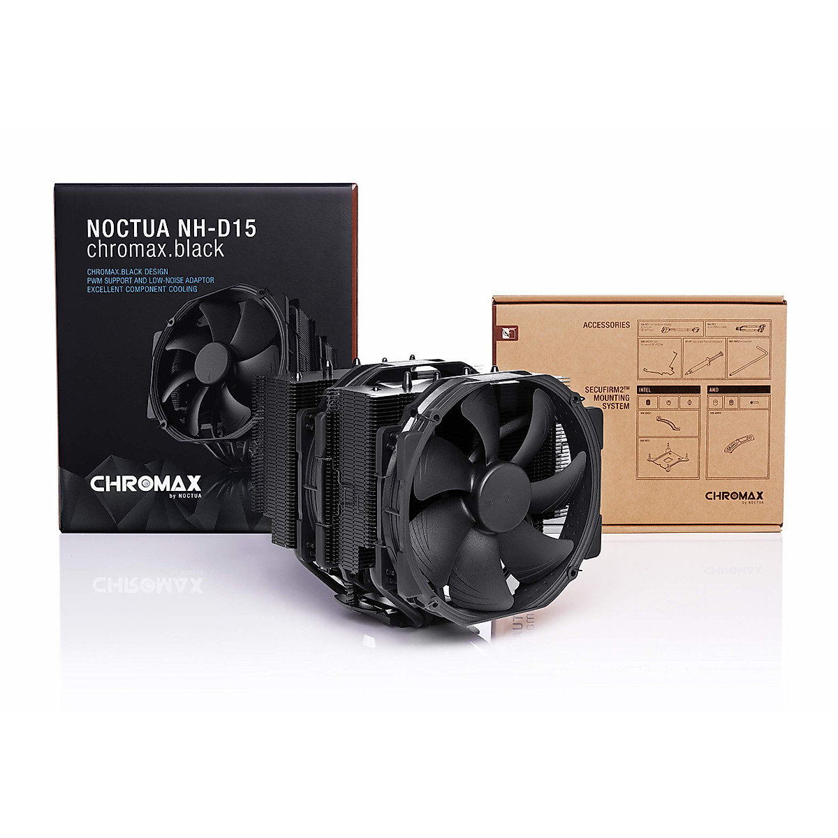 Noctua NH-D15 chromax.Black, Dual-Tower CPU Cooler (140mm, Black)