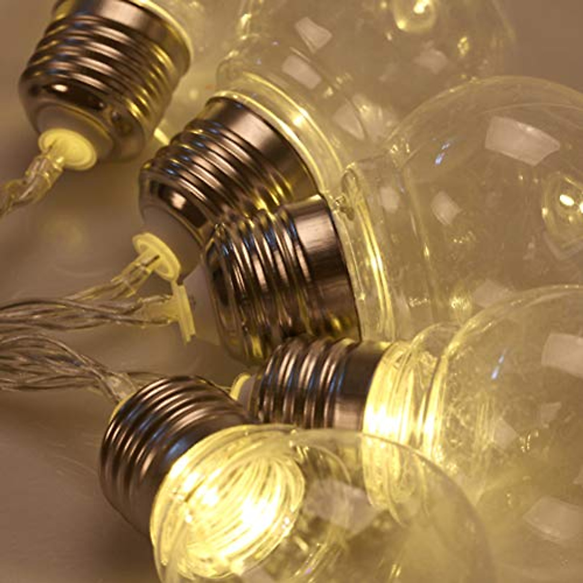 SOLUSTRE Solar Light Outdoor, 2. 5M 10LED Retro Bulbs String Lights Energy LED Waterproof Warm White Lamps for Festival Party Home Garden (Black)