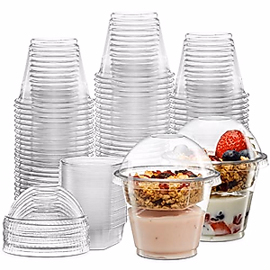 9 oz Plastic Parfait Cups with 2 oz Inserts & Lids 50, Sets 9 OUNCE Yogurt Containers