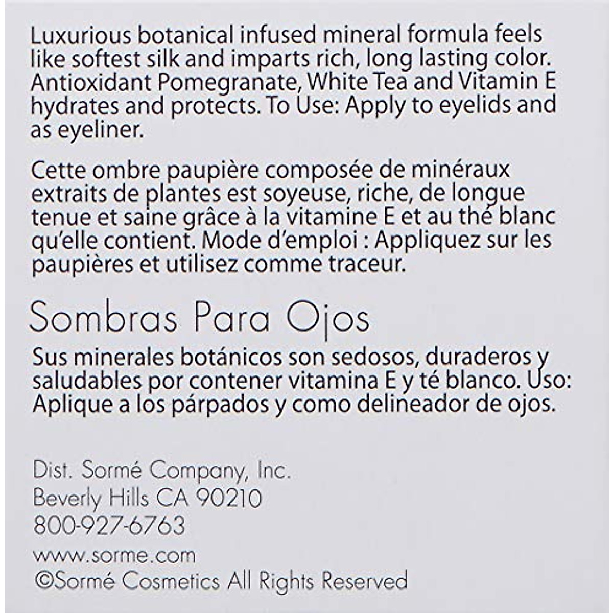 Sorme Cosmetics Mineral Botanicals Eye Shadow, Flash, 0.05 Ounce
