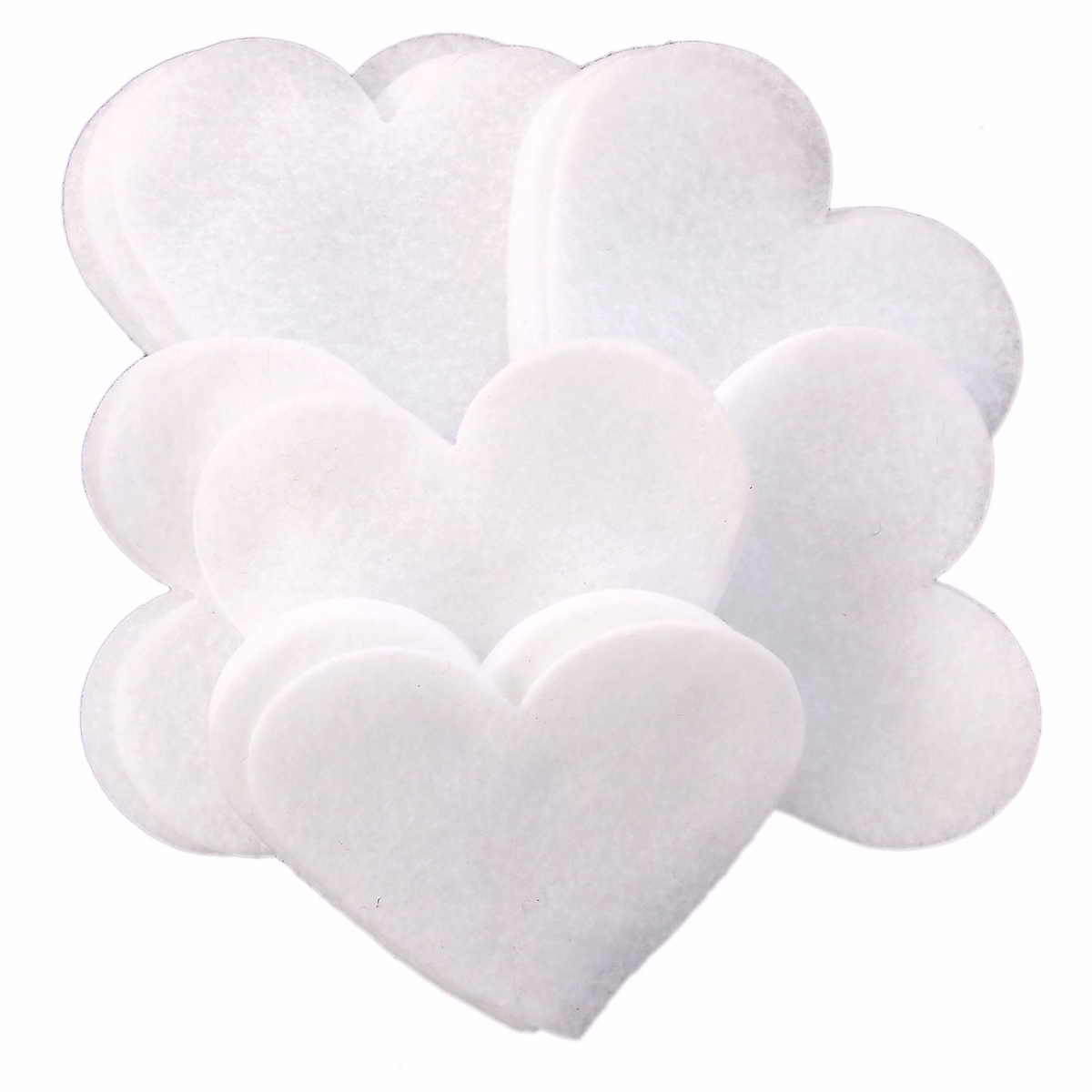 Playfully Ever After 3 Inch 28pc Felt Hearts (White)