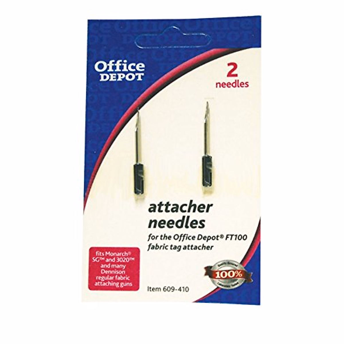 Office Depot® - Tag Fastener - Replacement Needles - 4-3/8" h x 2-3/4" w x 1/4" d - Silver - PK of 2