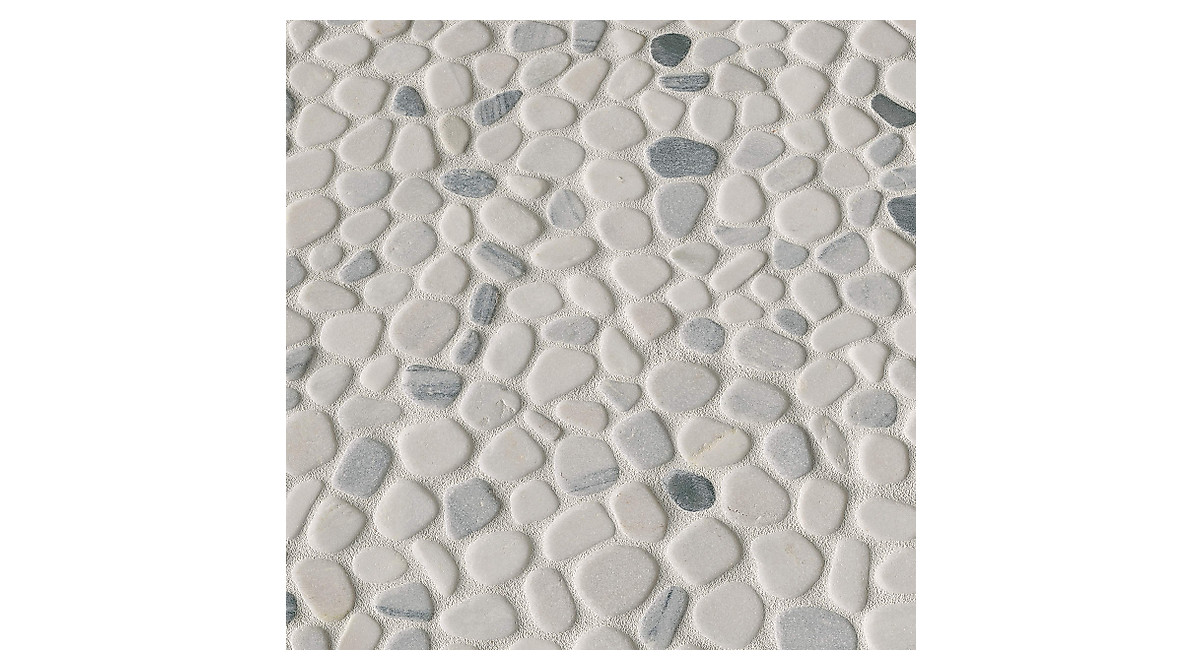 MSI Black and White Pebbles Marble Tile Sample