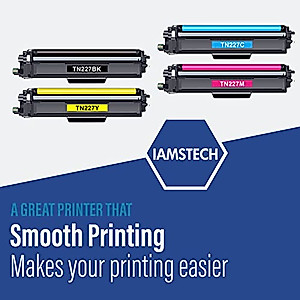 iamstech TN227 High Yield Toner Cartridge 4PackBrother TN-227BK/C/M/Y High Yield HL-L3270CDW HL-L3290CDW HL-L3210CW MFC-L3710CW MFC-L3750CDW MFC-L3770CDW HL-L3230CDW Printer Black/Cyan/Yellow/Magenta