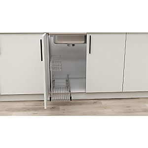 Pull Out Cabinet Organizer - 2 Tier Sliding Shelves for Kitchen, Bathroom, Home - Under Sink Slide Out Drawer for Cabinet (9W x 18.5D x 16H inch, Chrome)