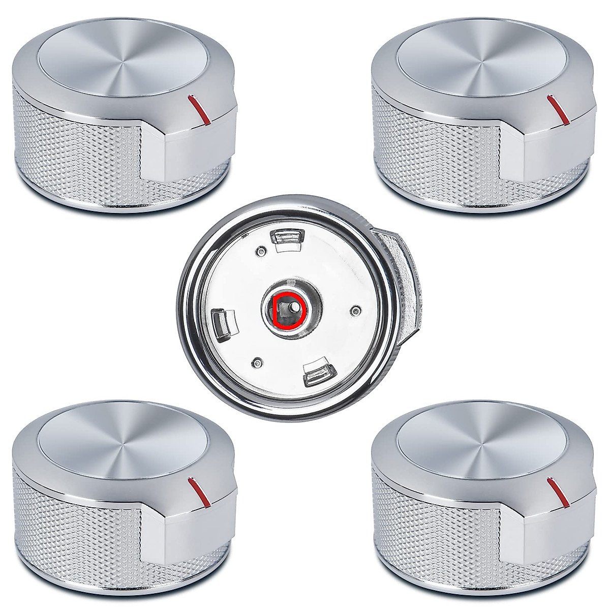 Upgrade W10823529 W11156487 Gas Stove Knobs Replacements, Compatible with White Whirlpool KitchenAid Gas Stove Range Oven Knobs,Replacement Part for AP6285576 (5 Pack)