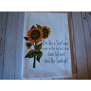 Be like a Sunflower tea towel handmade