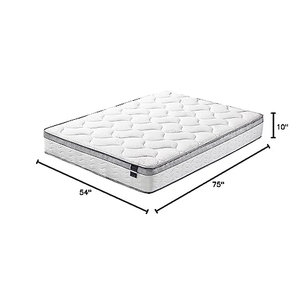 Full Size Mattress - 10 Inch Cool Memory Foam & Spring Hybrid Mattress with Breathable Cover - Comfort Plush Euro Pillow Top - Rolled in a Box - Oliver & Smith
