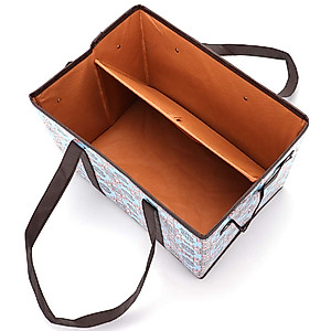 Foraineam Reusable Grocery Bags Set Durable Heavy Duty Tote Bag Collapsible Grocery Shopping Box Bag with Reinforced Bottom, Pack of 3