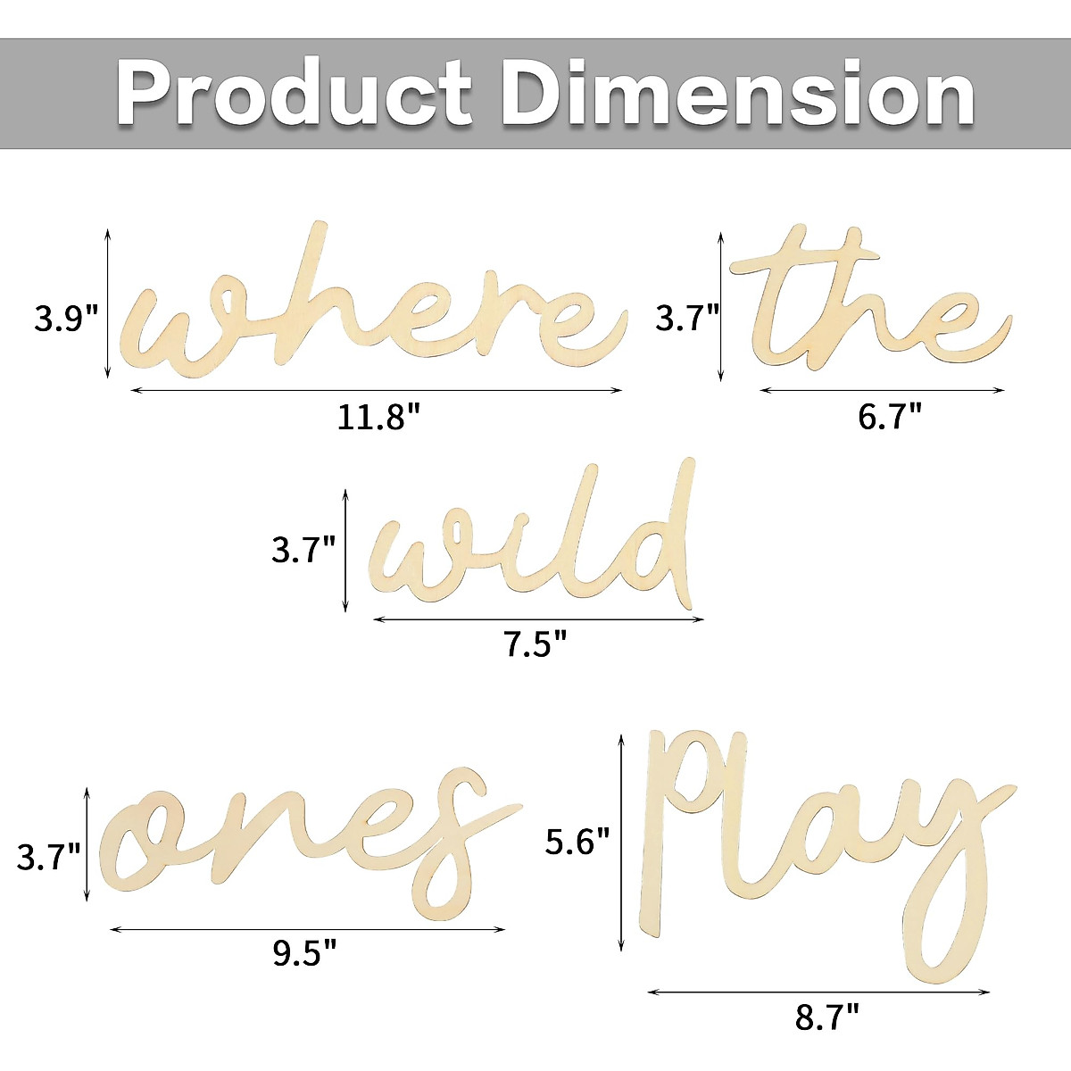 Playroom Wall Decor Where the Wild Ones Play Room Wooden Sign Wall Art Decoration for Boys and Girls Playroom Toy Room Kids Toddler Nursery Room Bedroom Home Word Cutouts Sign (Girl Pink)