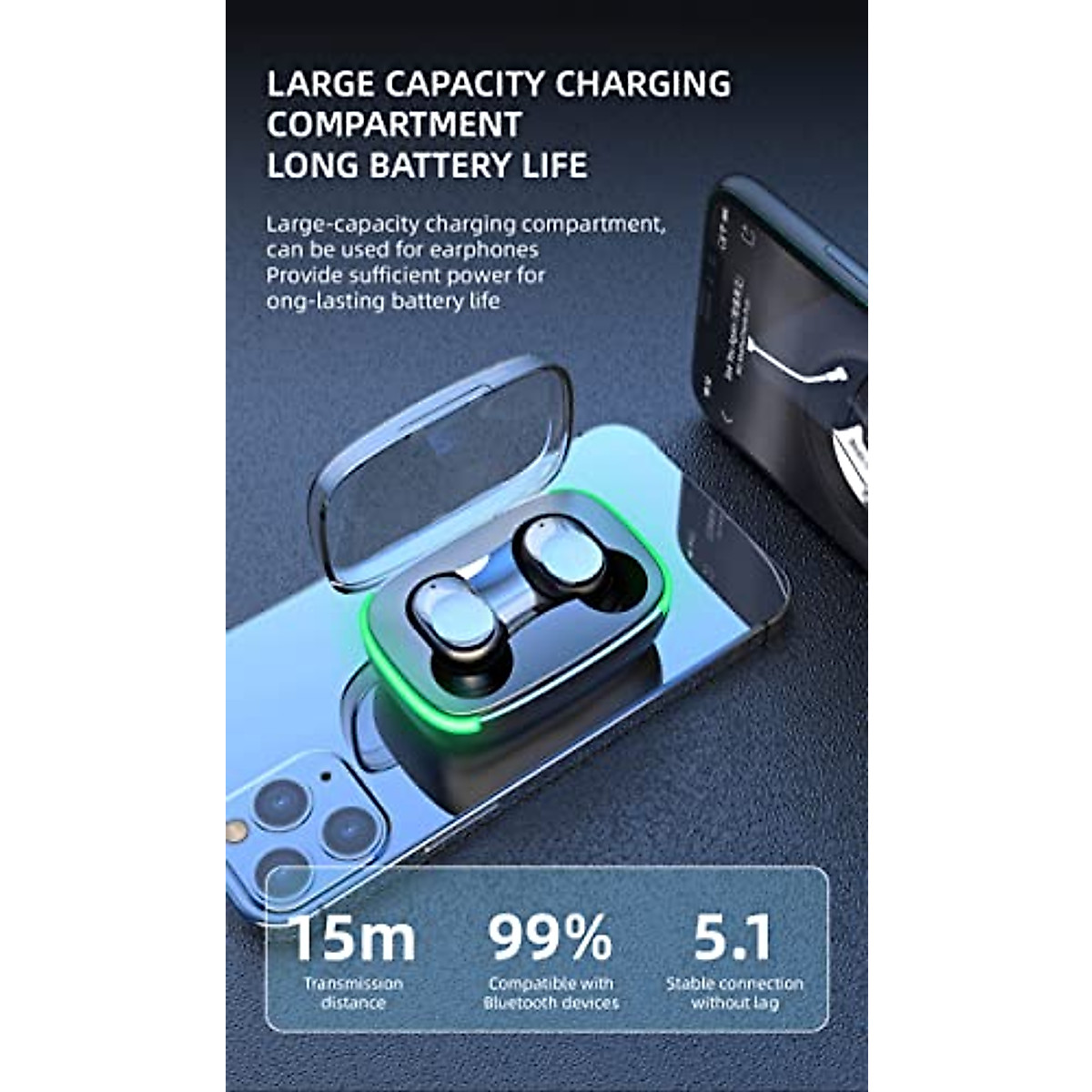 Bluetooth Headset TWS Wireless Earphones Earbuds Stereo Headphone Stereo Sport Wireless TWS Earbuds Y60