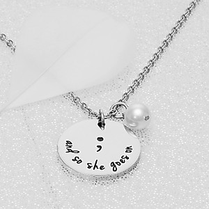 Kivosliviz Projects Semicolons Necklace for Women, and So She Goes On Semi-Colon Necklace Charm Semi Colon Necklace Jewelry