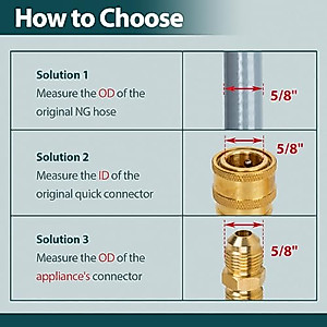 GASPRO 3/8" ID Natural Gas Hose, Low Pressure LPG Hose with Quick Connect, for Weber, Char-broil, Pizza Oven, Patio Heater and More, 24-Foot