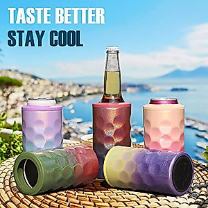4-IN-1 Can Cooler for 12 oz Slim Cans | 12oz Standard Cans | 12oz Beer Bottles, Stainless Steel Double-walled Vacuum Insulated Drink Holder