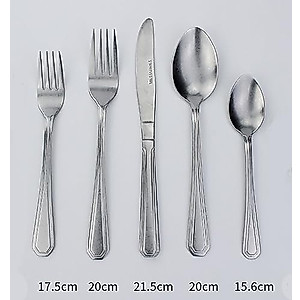 Silverware Set Cutlery Food-Grade Stainless Steel Retro Bordered Utensil Flatware Home Restaurant Small Business,Mirror Finish Tableware 20 Piece Service for 4