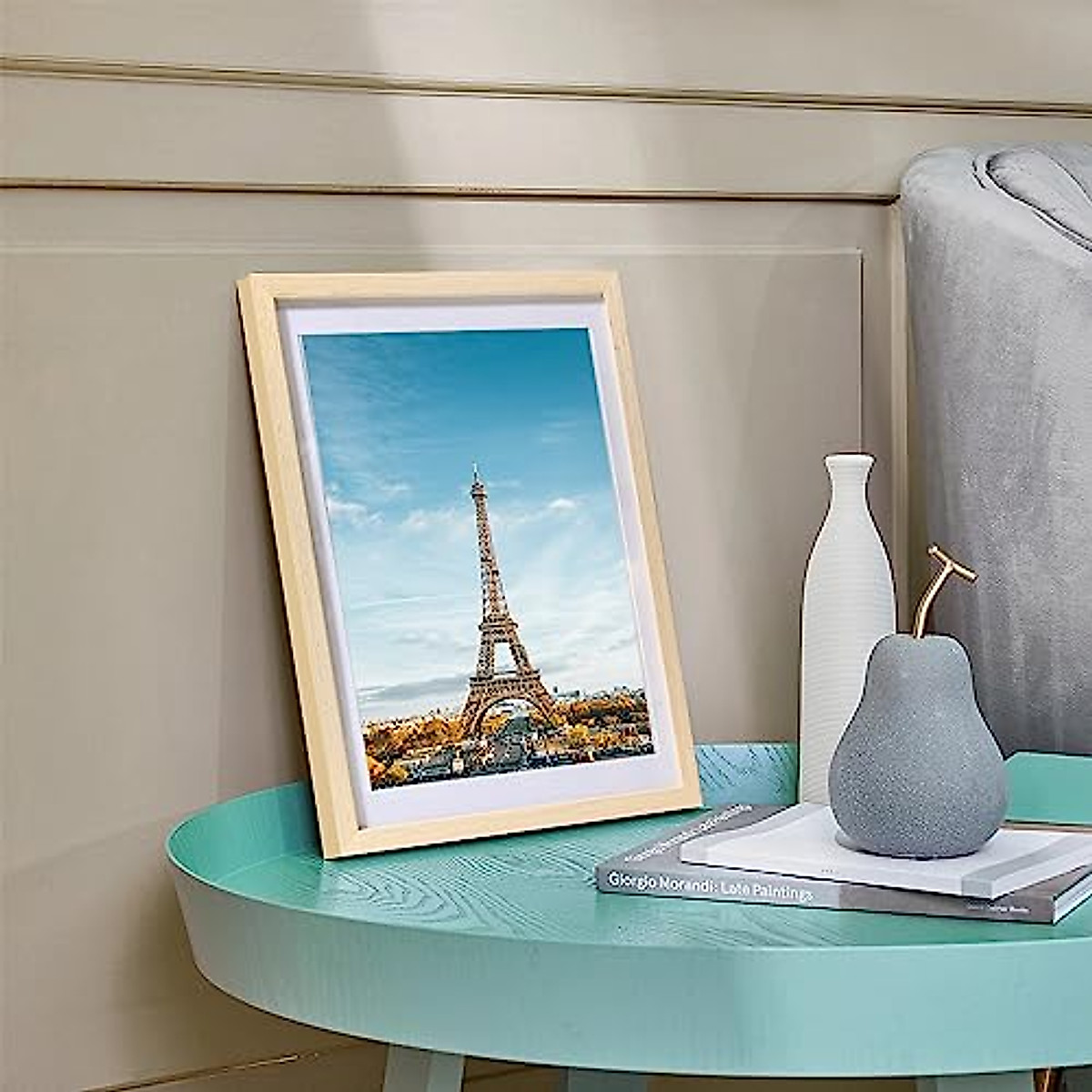 Kilarero 12x16 Picture Frame Set of 2, Made of Solid Wood Covered by Plexiglass Display 11x14 with Mat or 12x16 Without Mat for Wall or Tabletop, Photo Frame for Horizontal and Vertical Display(Natural,12x16)
