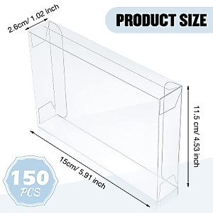 150 Pack Clear Box for Greeting Cards Bulk 4.5 x 1.0 x 5.9 Inch Rectangle Plastic Photo Storage Box Cases Fits A2 Size Cards Envelopes for Stationery Organizer Small Business Supplies Valentines Day