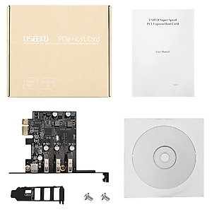 PCI-E to USB 3.0 4 Ports(1 X USB-C - 3 X USB-A) Expansion Card, PCI Express USB Add in Expansion Card, Internal USB3 Hub for Desktop PC Host Card Support Windows 10/8/7/XP and MAC OS 10.8.2 Above