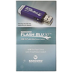 Kanguru FlashBlu30 – 32GB USB Flash Drive – Physical Write Protection Switch - Super Fast USB 3.0