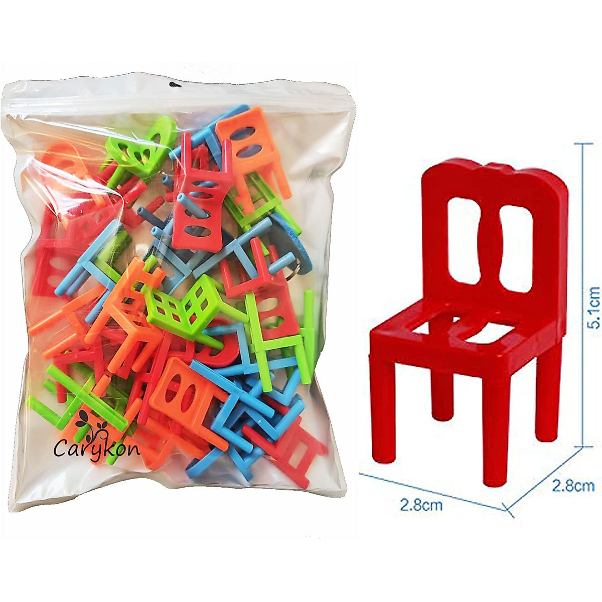 Carykon 36 PCS Children Stacking Chairs DIY Balance Chair Stool Parent-Child Gathering Puzzle Board Game Early Childhood Educational Chair Stacking Toys