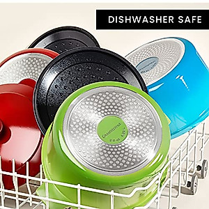 Granitestone Lightweight 5 Qt Dutch Oven Pot with Lid, Nonstick Dutch Oven Set, 10 in 1 Enamel Stock Pot/Cooking Pot & Dutch Oven for Sourdough Bread Baking, Oven/Dishwasher Safe, Non Toxic -Blue