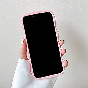Caseative Solid Color Curly Wave Frame Soft Compatible with iPhone Case (White,iPhone 13 Pro Max)