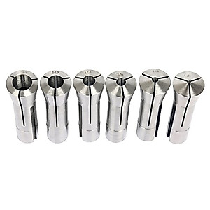 8MILELAKE 1/8-3/4" Precision R8 Collets 6pcs Mill Chuck Holder for Bridgeport .0006