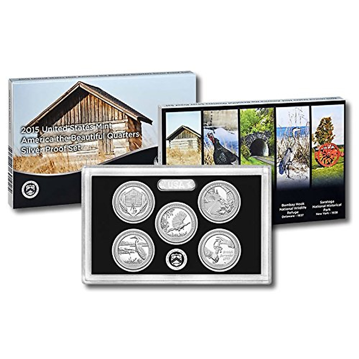 2015 S America the Beautiful 2015 Silver Quarter Proof Set Sold Out US Mint Hurry With Box And COA Very Good