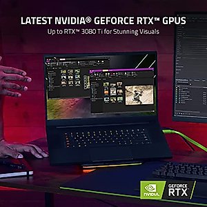 Razer Blade 17 Gaming Laptop: NVIDIA GeForce RTX 3070 Ti - 12th Gen Intel 14-Core i9 CPU - 17.3" UHD 144Hz - 32GB DDR5 RAM - 1TB PCIe SSD - Windows 11 - Chroma RGB - Thunderbolt 4 - SD Card Reader